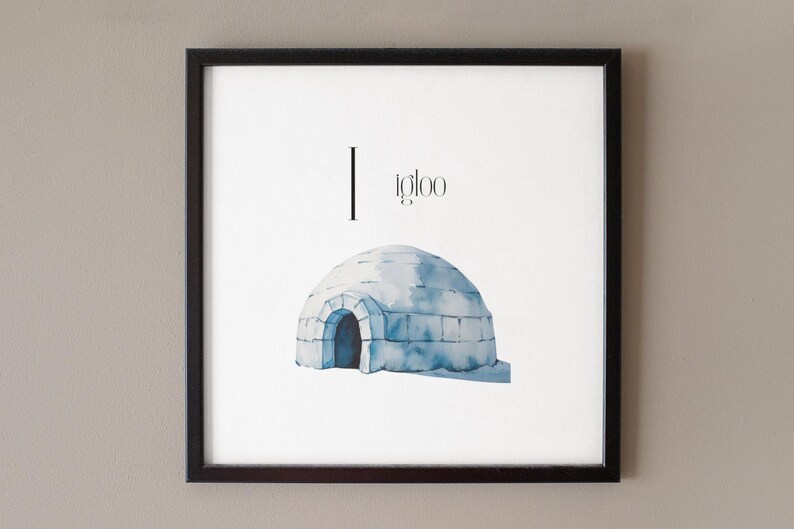 French Alphabet Poster – I for Igloo – Digital Nursery Print | French ...