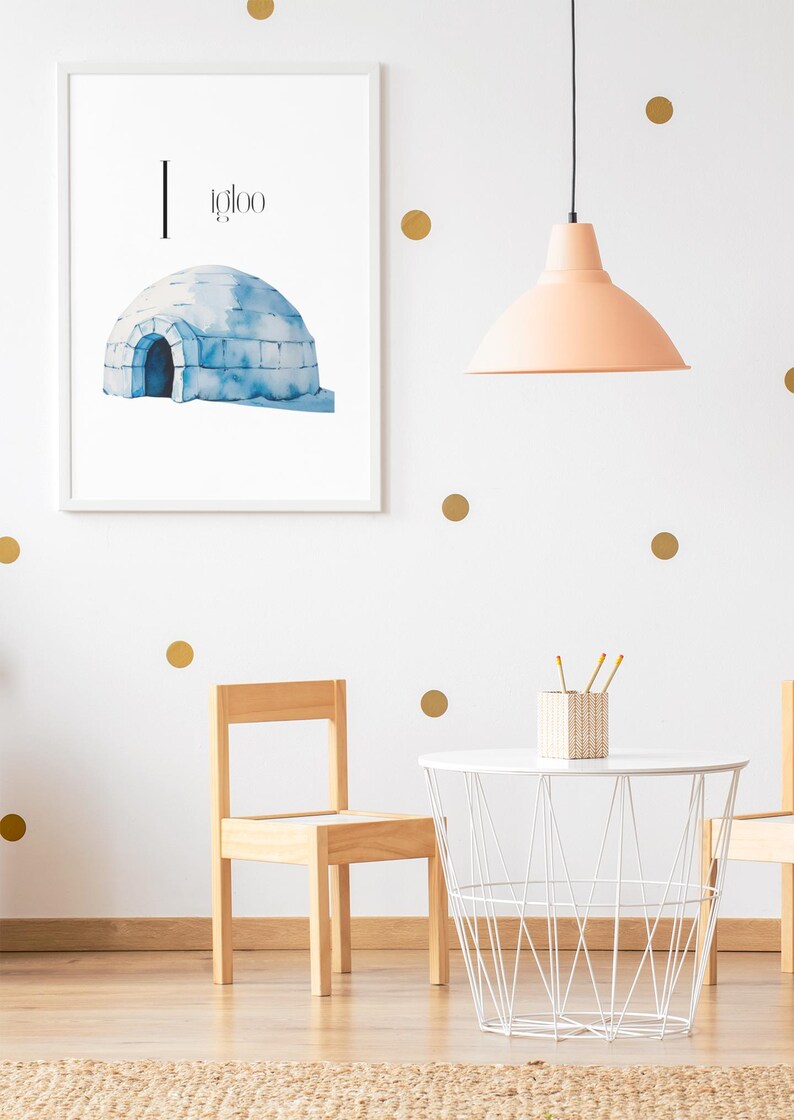 French Alphabet Poster – I for Igloo – Digital Nursery Print | French ...