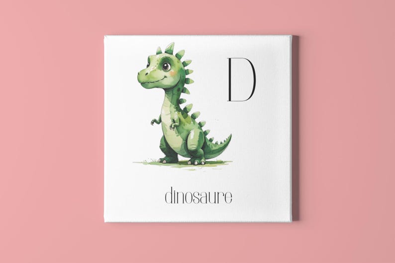French Alphabet Poster – D for Dinosaure – Digital Nursery Print ...