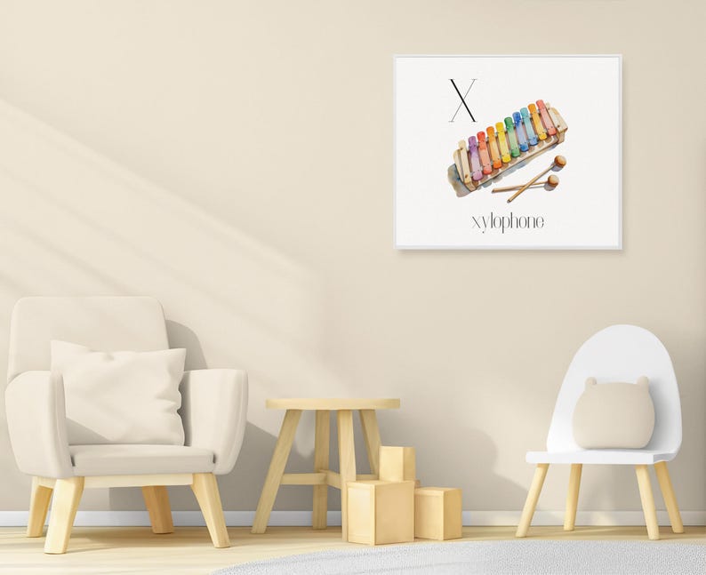 French Alphabet Poster – X for Xylophone – Digital Nursery Print ...