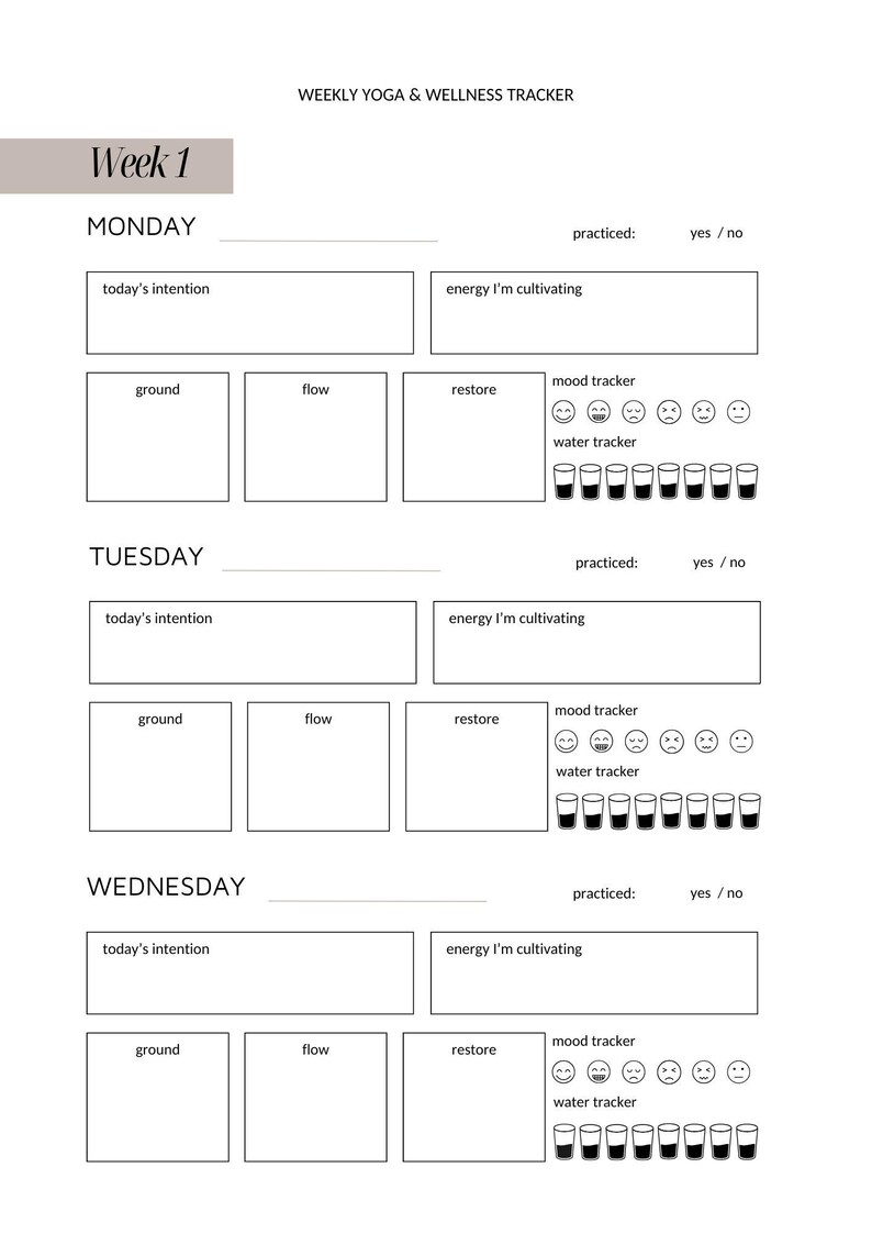2026 Yoga & Wellness Tracker | Mindful Habit Planner (printable PDF) - Etsy