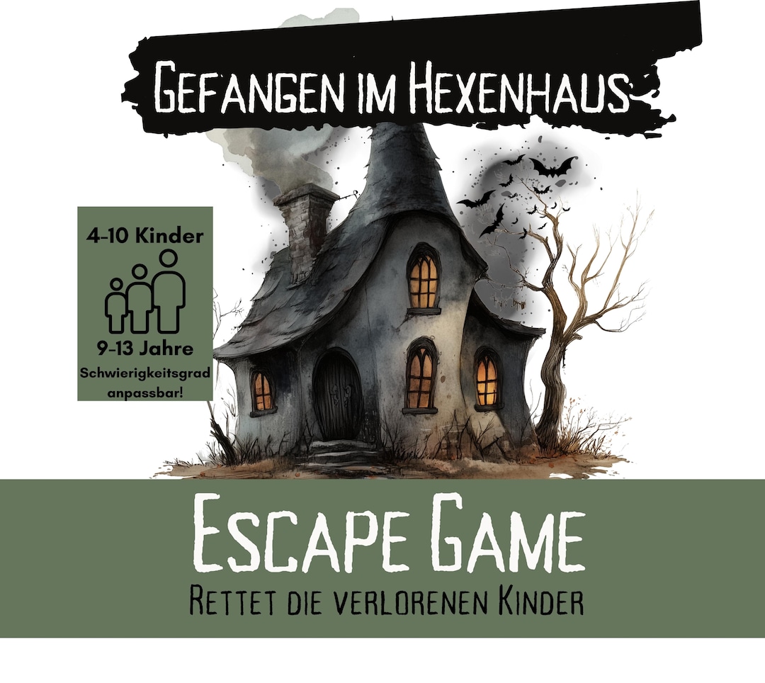 Escape Game zum Ausdrucken - Gefangen im Hexenhaus für Kinder 9-13 ...