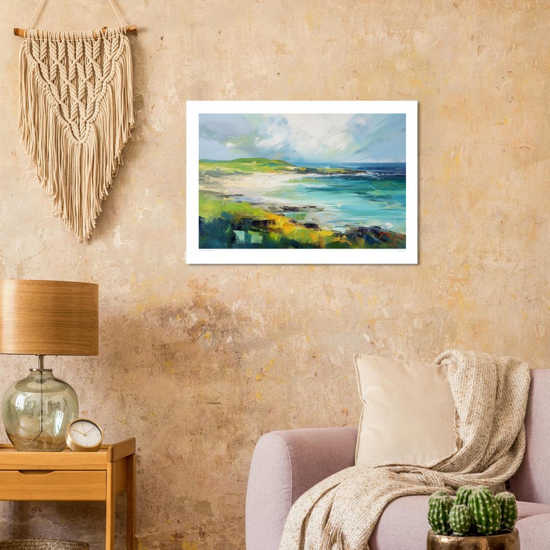 Gower Peninsular: Blue & Green Abstract Impressionist Oil Painting ...