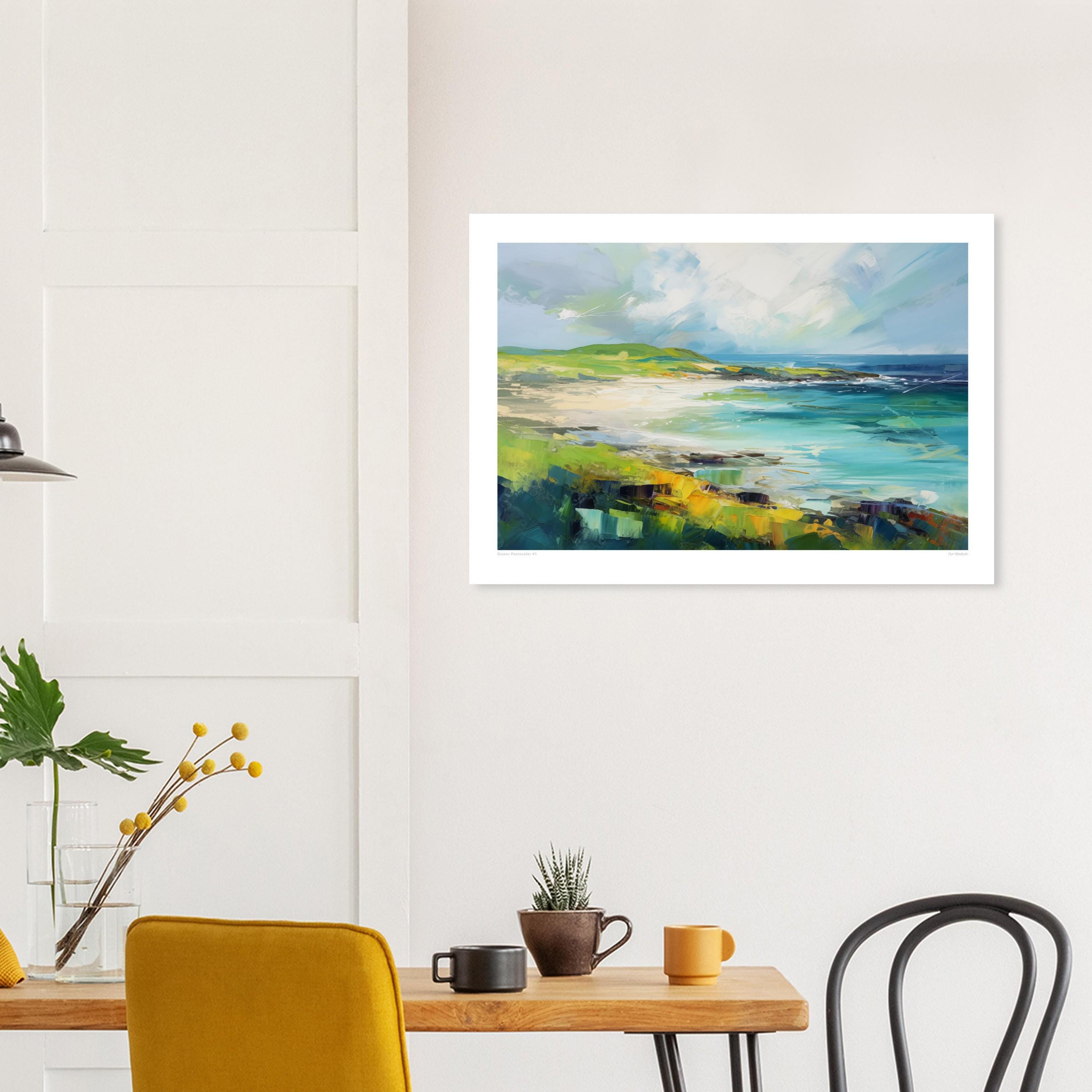 Gower Peninsular: Blue & Green Abstract Impressionist Oil Painting ...