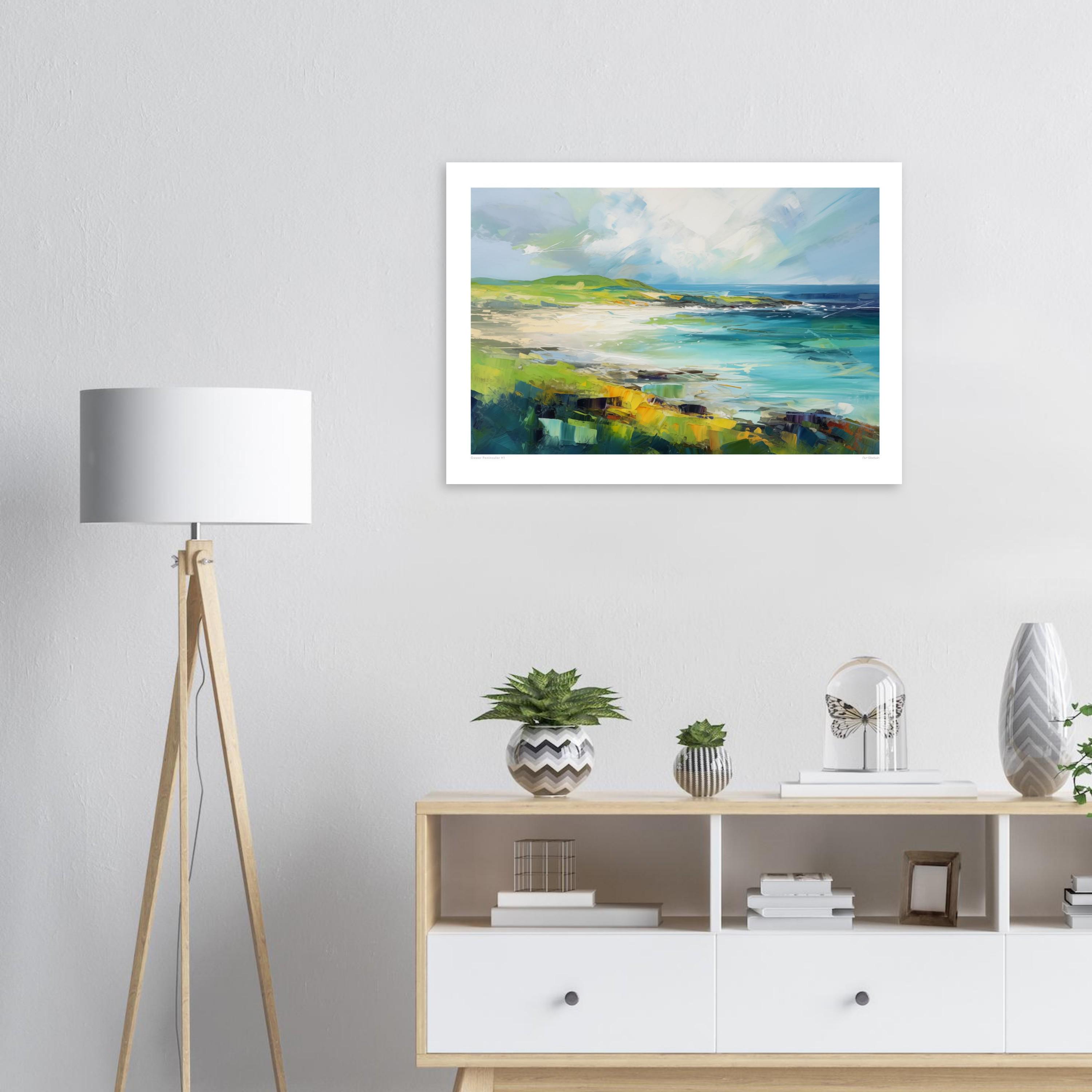 Gower Peninsular: Blue & Green Abstract Impressionist Oil Painting ...