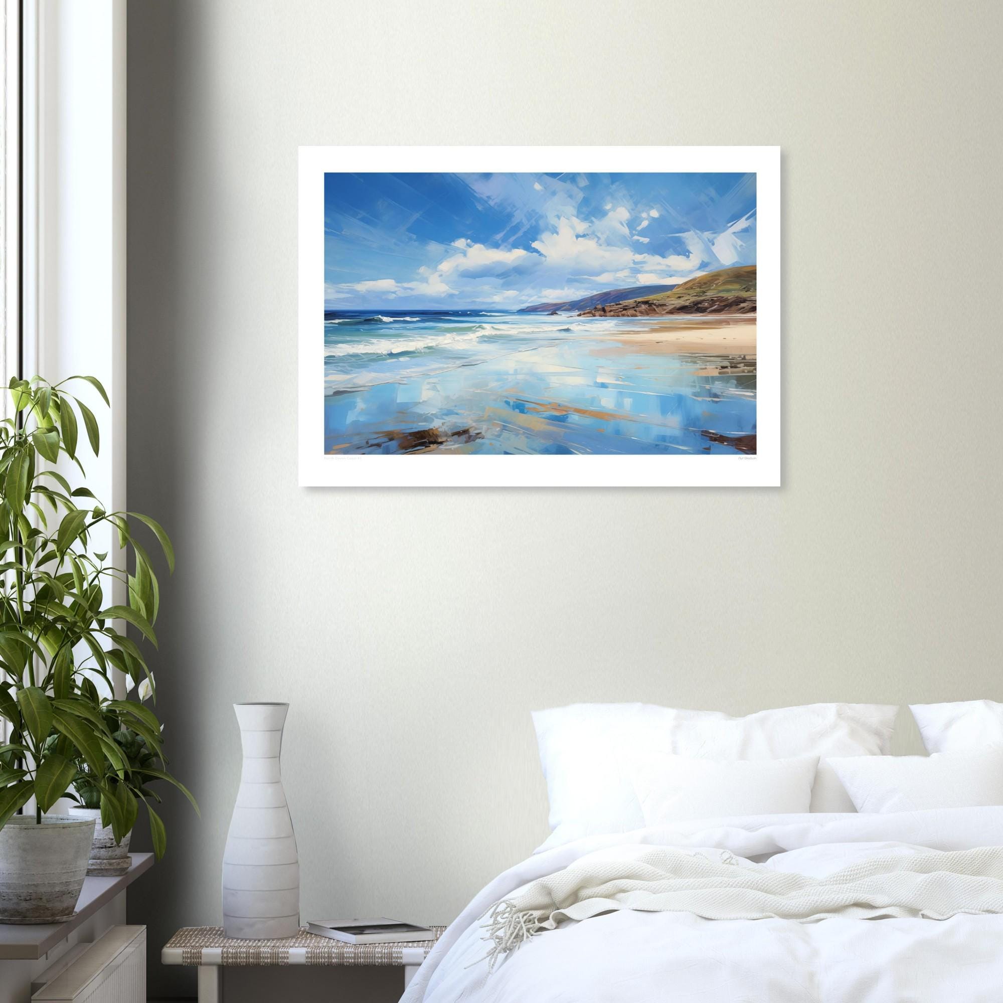 North Devon Coast #1 – Fine Art Print – Blue & White Abstract ...