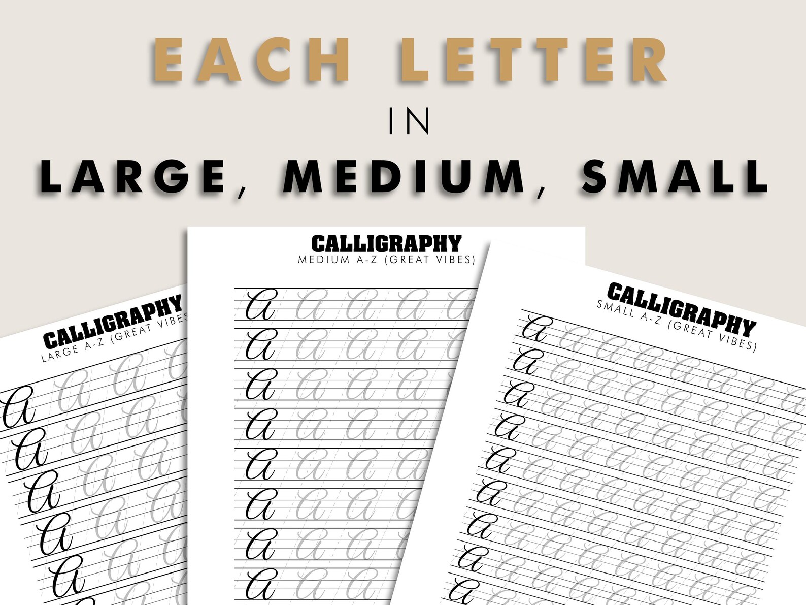 Great Vibes Font Calligraphy Practice Sheet PDF Procreate Alphabet ...