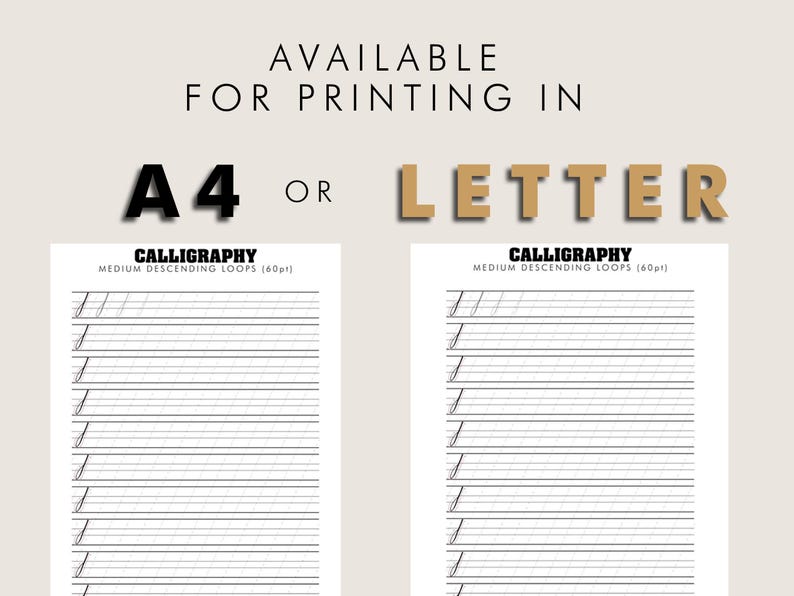 Printable PDF Calligraphy Practice Sheet Procreate Basic Calligraphy ...