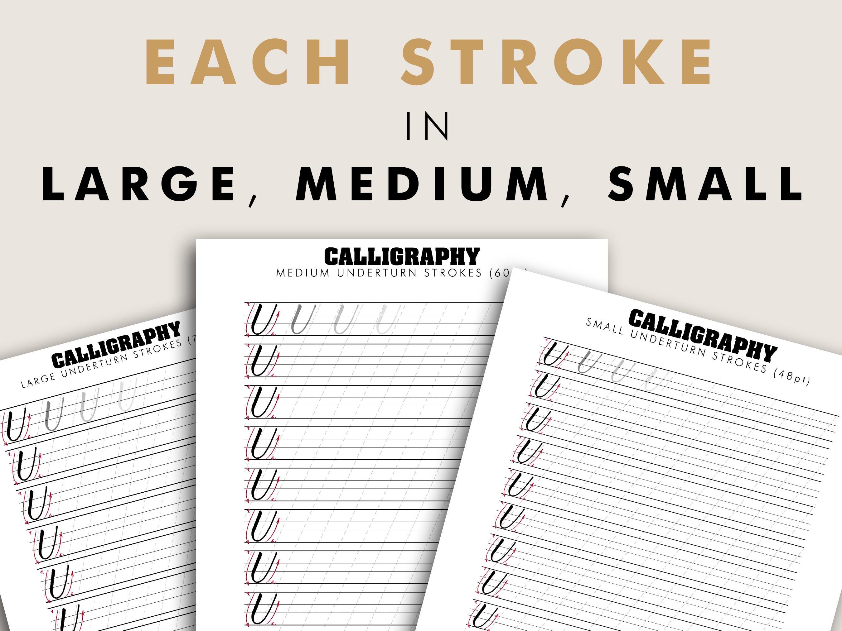 Printable PDF Calligraphy Practice Sheet Procreate Basic Calligraphy ...