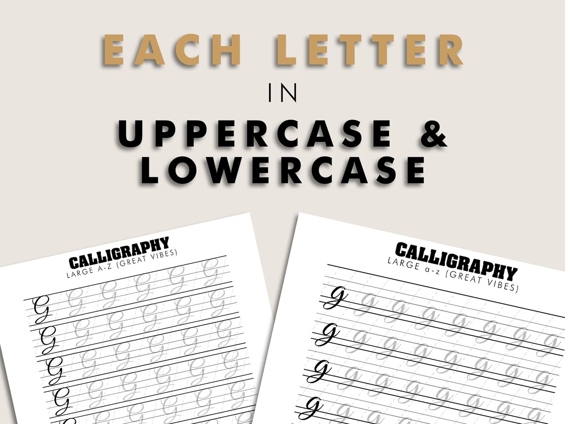Great Vibes Font Calligraphy Practice Sheet PDF Procreate Alphabet ...