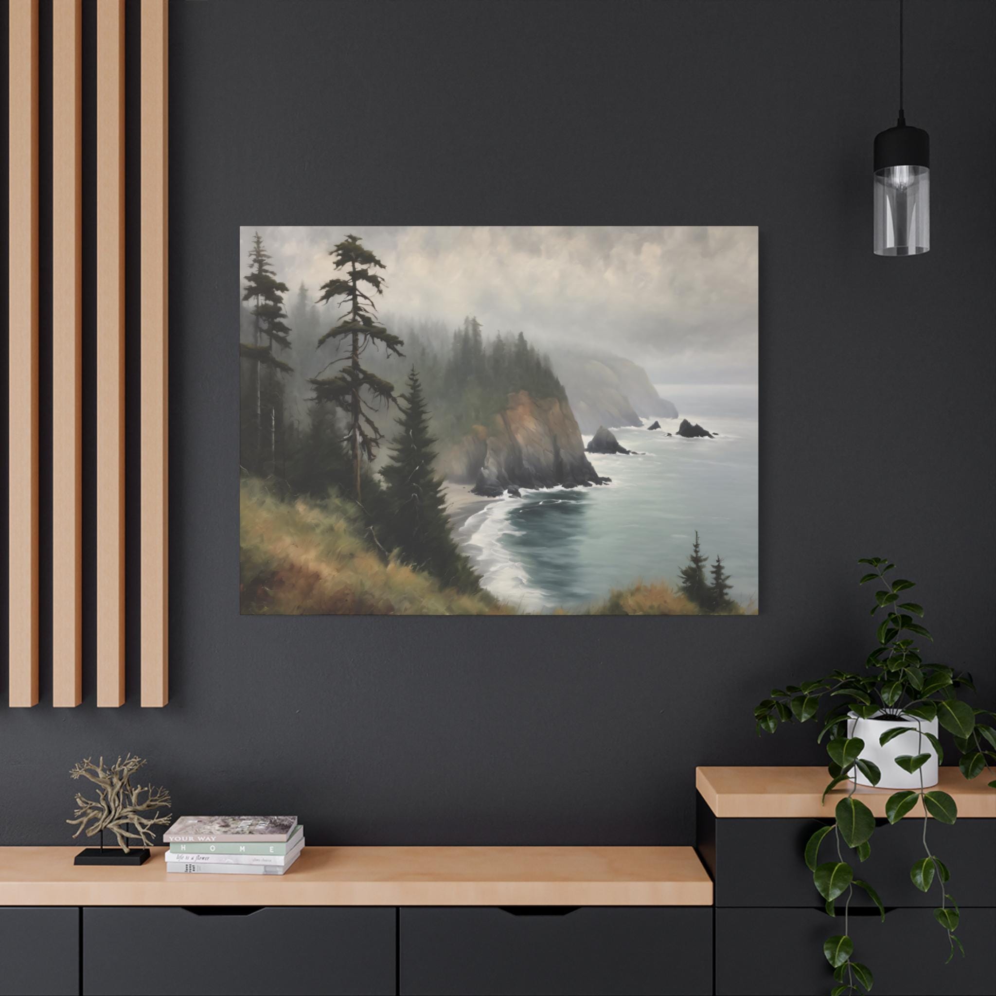 Pacific Northwest Oil Painting, Coastline Painting Canvas Art, Ocean ...
