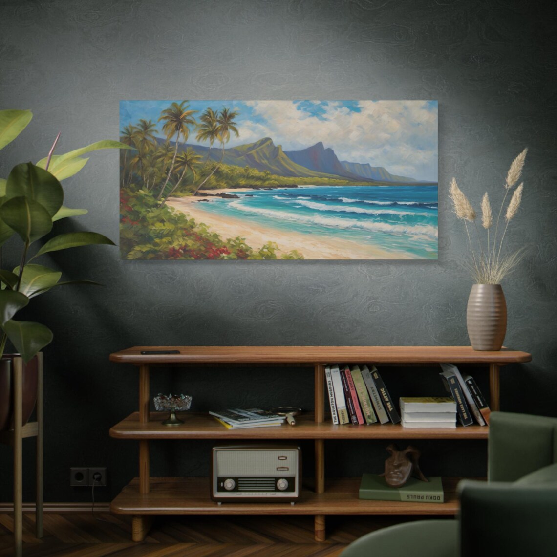 Hawaii Oil Painting, Kauai Coastal Landscape Canvas Wall Art, Na Pali ...