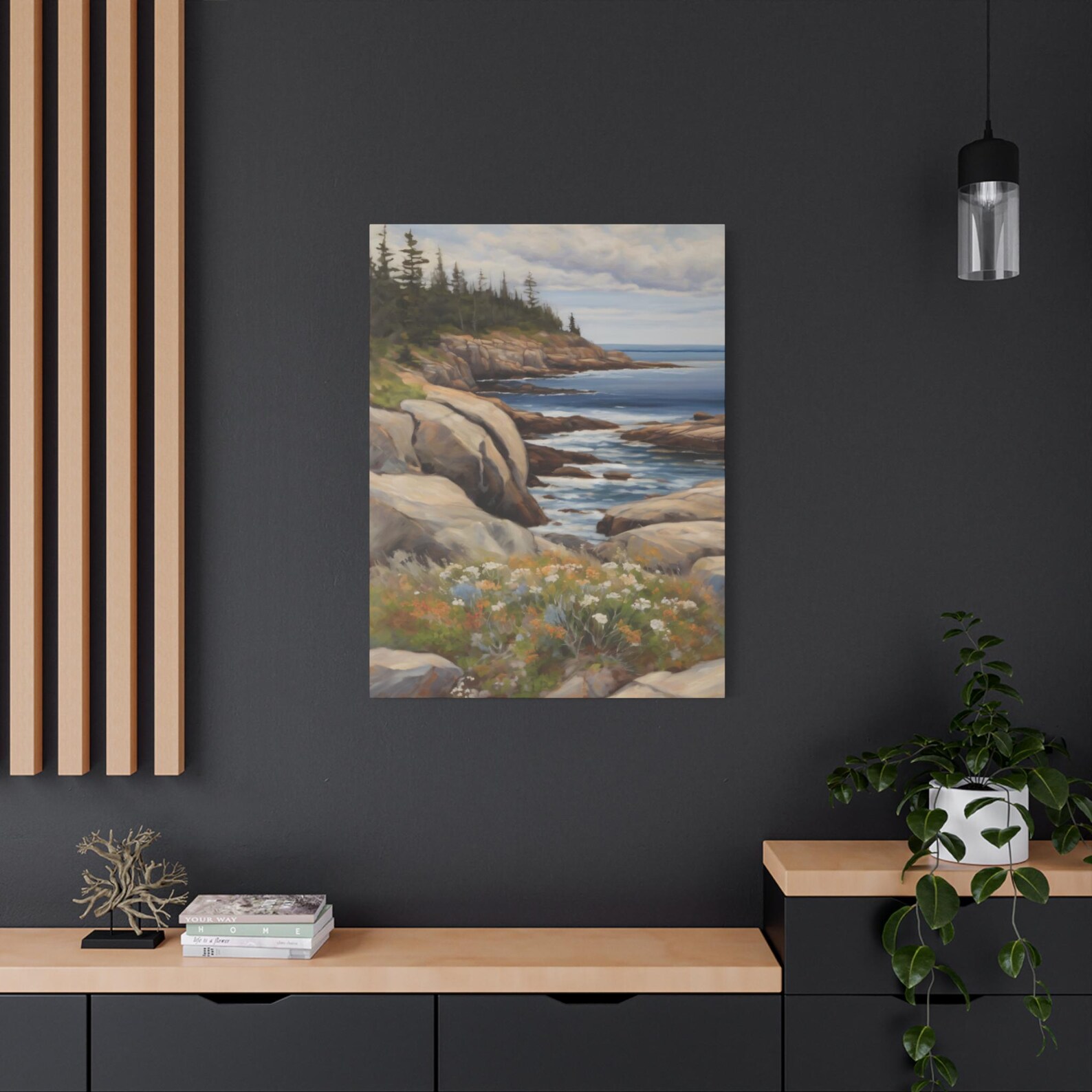 Acadia National Park Oil Painting, Maine Coast Landscape Canvas, Otter ...