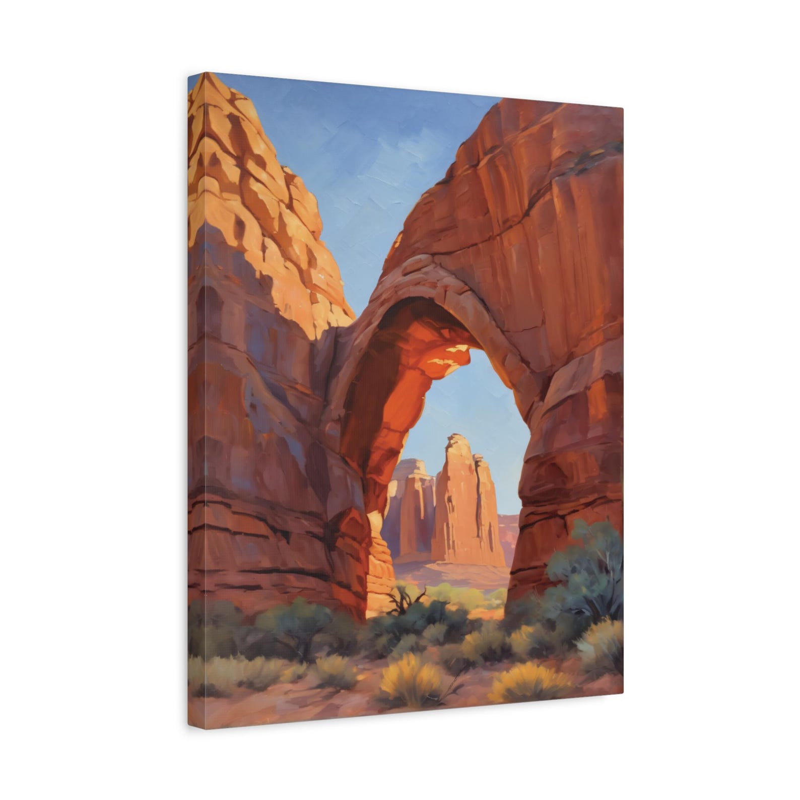 Arches National Park Oil Painting, Utah Desert Landscape Canvas Art, Delicate Arch Wall Decor ...