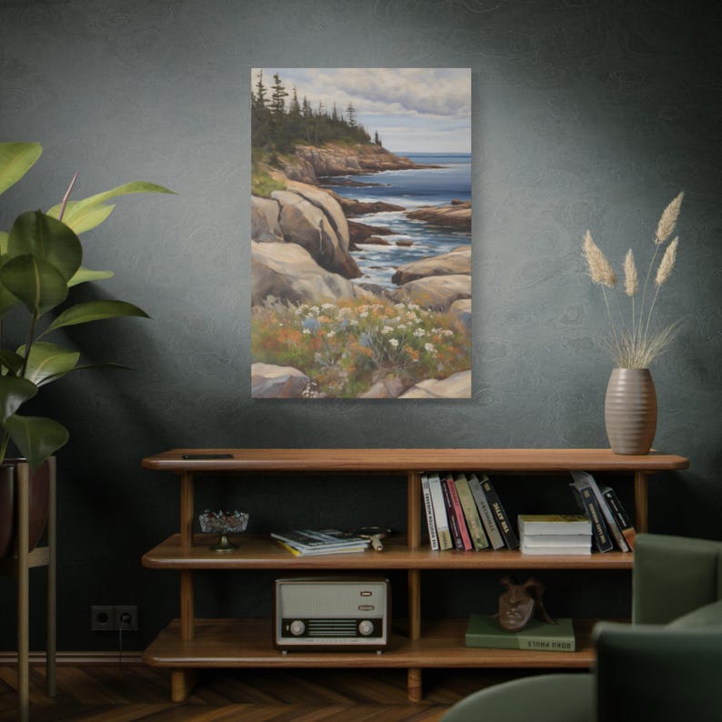 Acadia National Park Oil Painting, Maine Coast Landscape Canvas, Otter ...