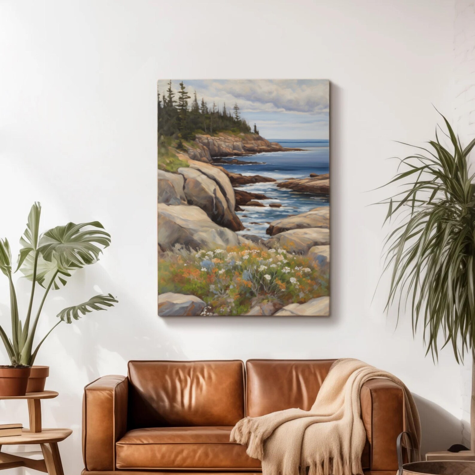 Acadia National Park Oil Painting, Maine Coast Landscape Canvas, Otter ...