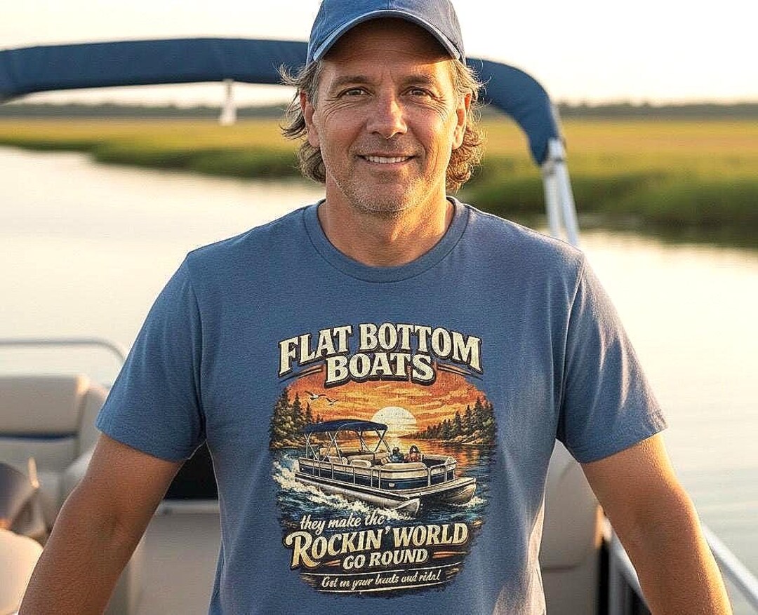 Pontoon Boat Shirt | Flat Bottom Boats T-shirt | Funny Lake Life Song ...