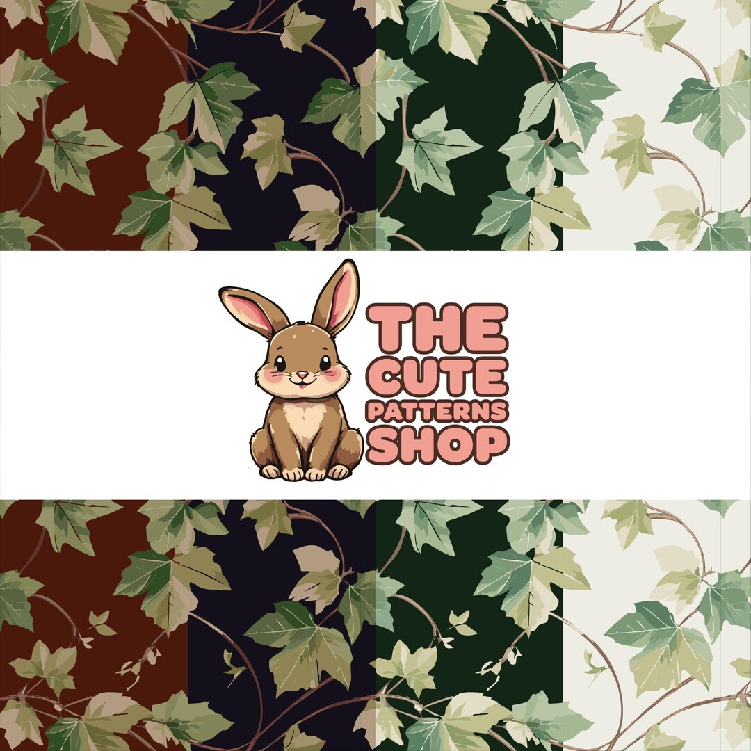 BUNDLE Elegant Ivy Leaf Seamless Pattern - Commercial License | the ...