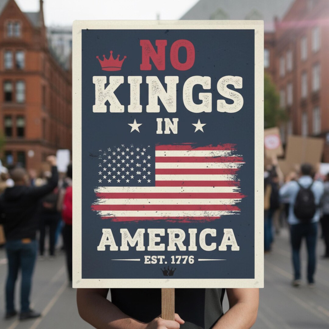 No Kings in America Protest Sign, Anti-trump - Anti-maga Resistance ...