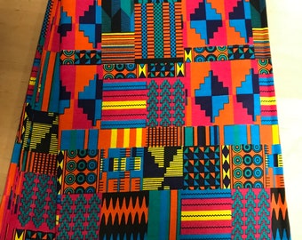 African Purple / Pink Kente Print Fabric KENTE Ghana Wax Cloth AF-4010 ...