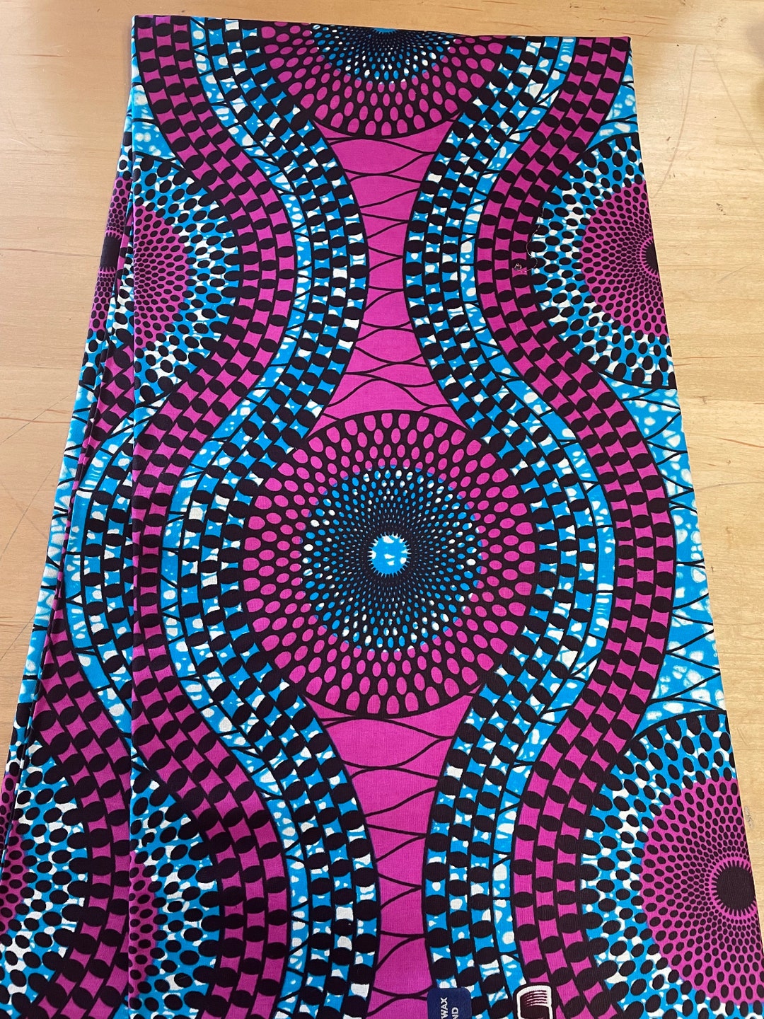 Pink And Blue Ankara Print African Fabric Per Yard African Fabrics