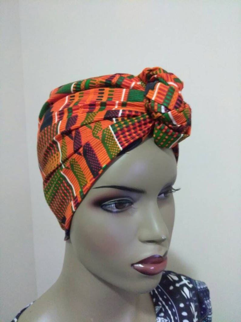 Mini Kente 2 Print African Head Wrap Head Band/ African Head - Etsy