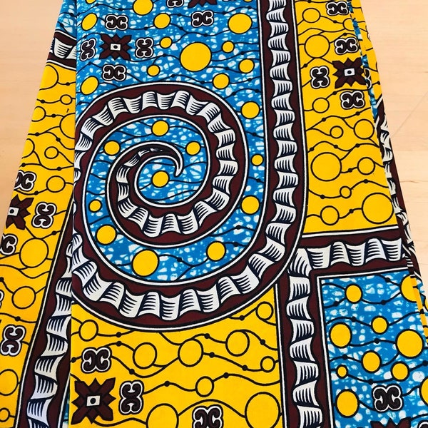 Yellow African Print Fabric - Etsy
