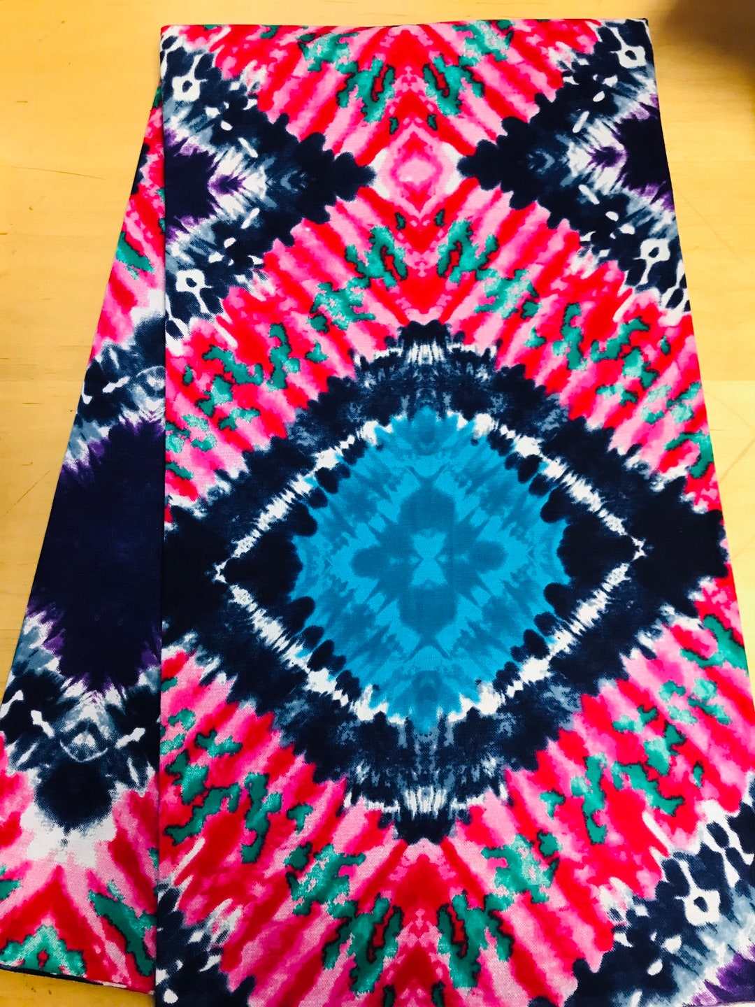 Pink and Blue Batik African Fabric per Yard, Batik Design Cotton Print ...