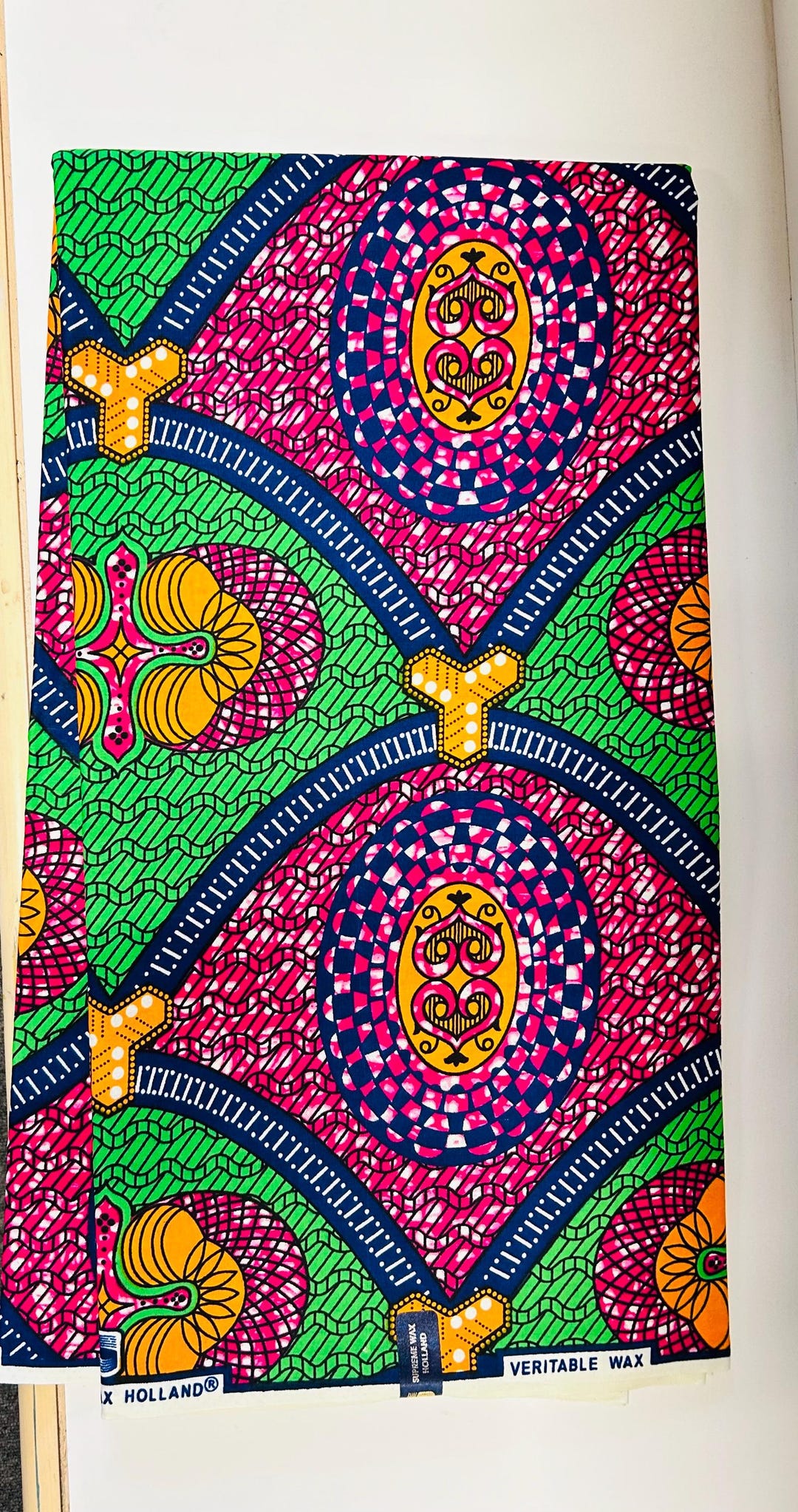 Pink and Green Ankara African Fabric per Yard, Wax Print Ankara Fabric ...