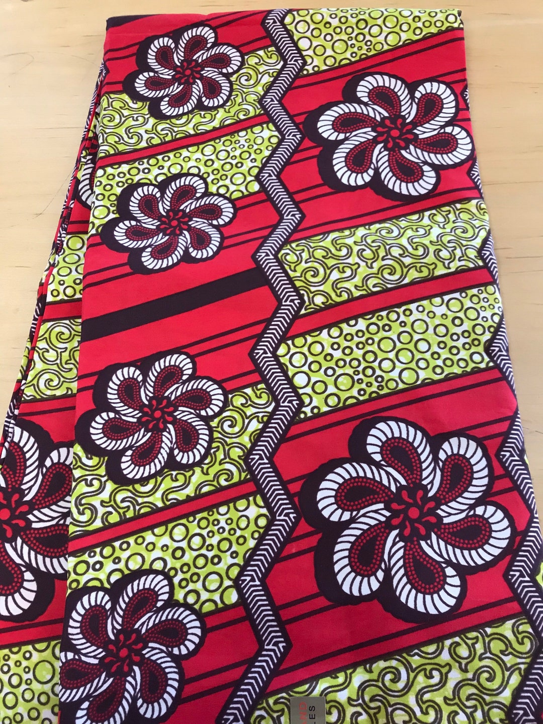 Red and Green Ankara Fabric by the Yard/ Double Sides Fabric - Etsy