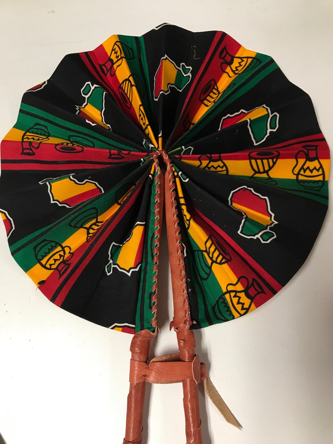 Map of Africa Fan, African Fabric Fan, African Made Fan From Ghana ...