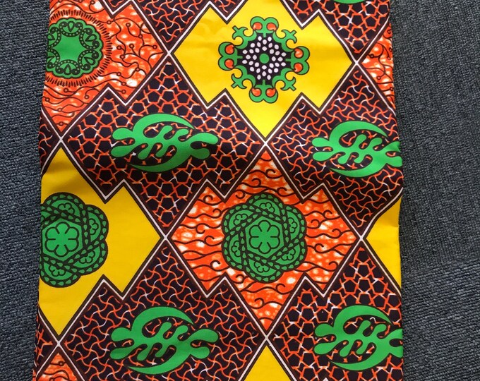 Yellow and Orange Ankara Print African Fabric per Yard/ African Fabrics ...