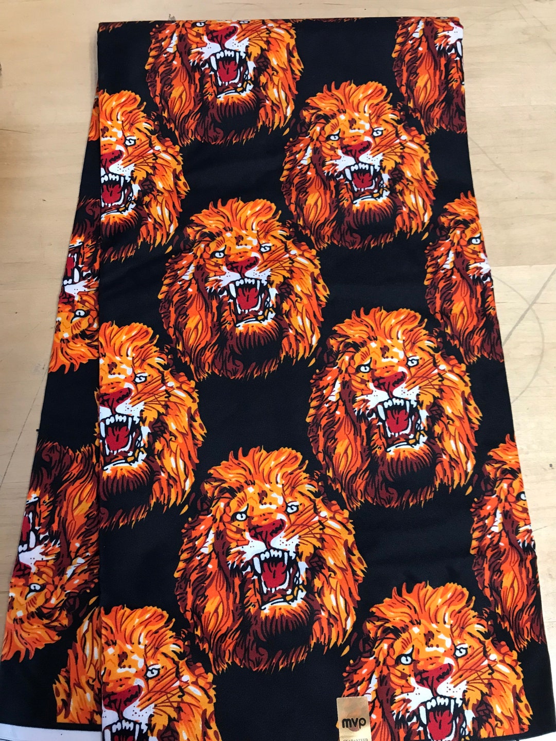 Roaring Lion Isi Agu Fabric per Yard, Nigerian African Fabric for ...
