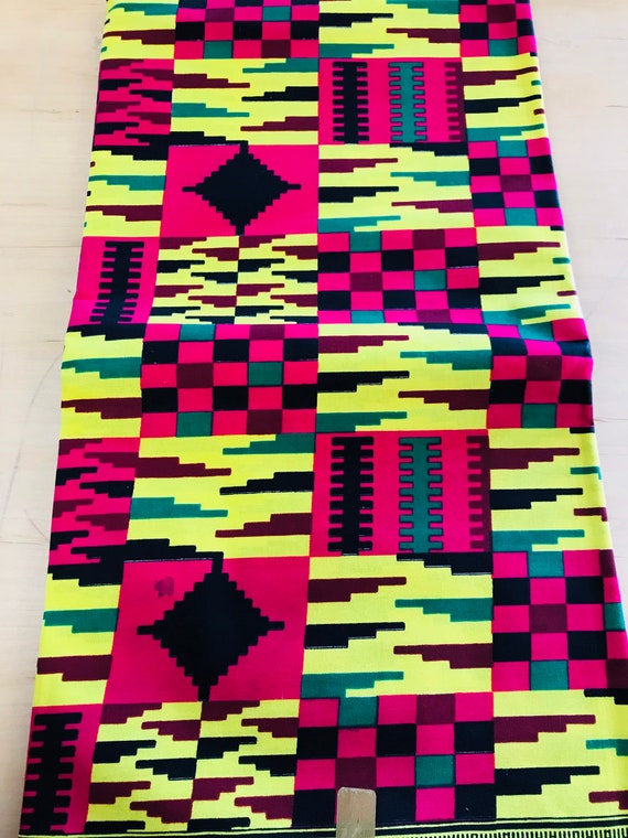 Pink Kente Print African Fabric per Yard/ Kente Prints/ Kente - Etsy