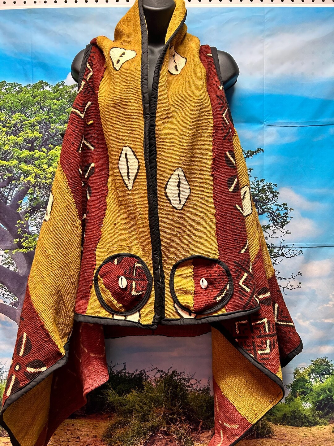 Patchwork Bogolan Vest/ Shrug, Mud Cloth Shrug With Colorful Pieces ...