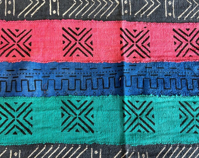 Colorful Authentic Mud Cloth From Mali, Authentic Woven Bogolanfini Mud ...