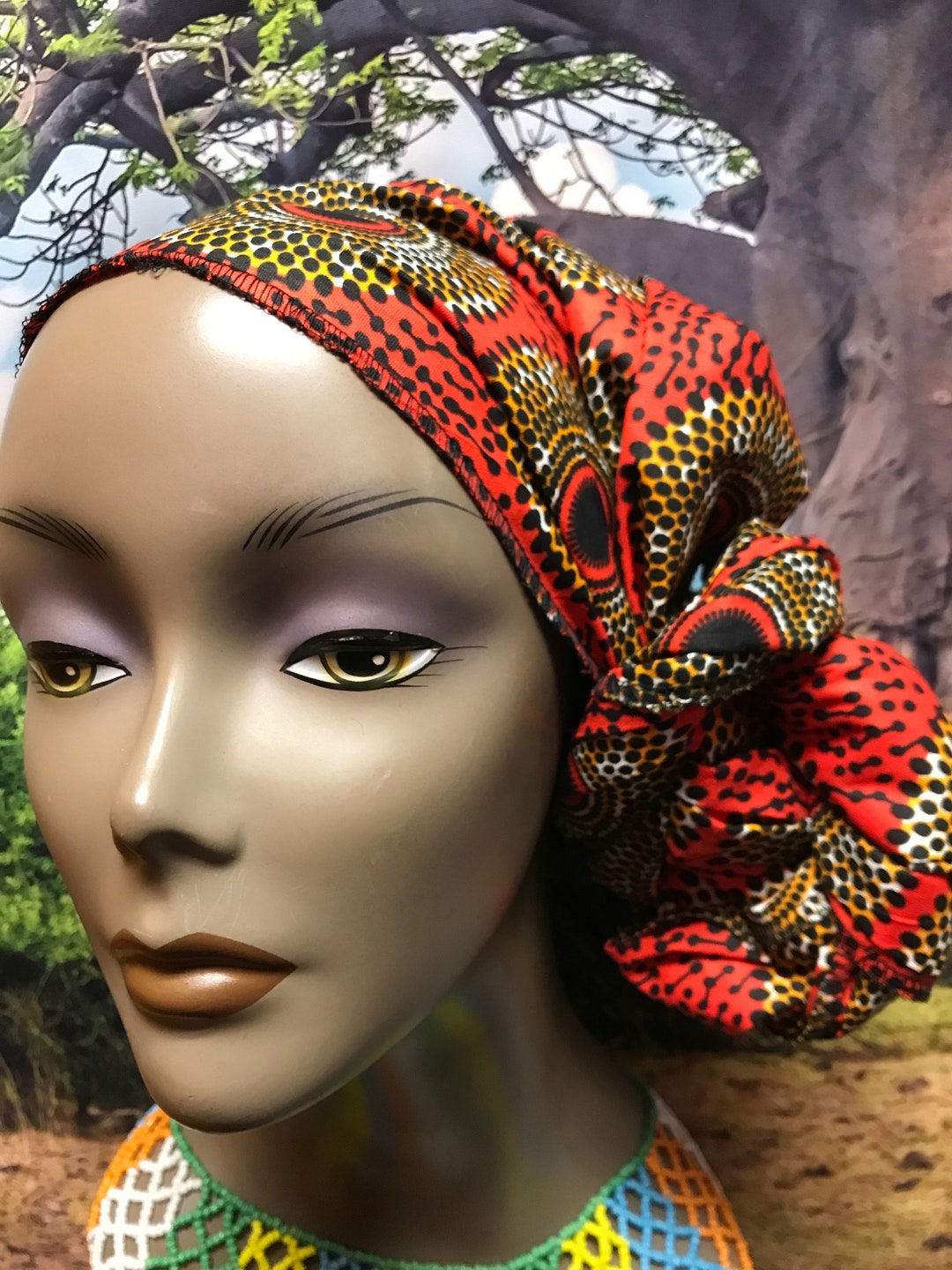 African Head Wrap, Head Scarf Fabric, 70 Inch by 22 Inch/ DIY Head Wrap ...