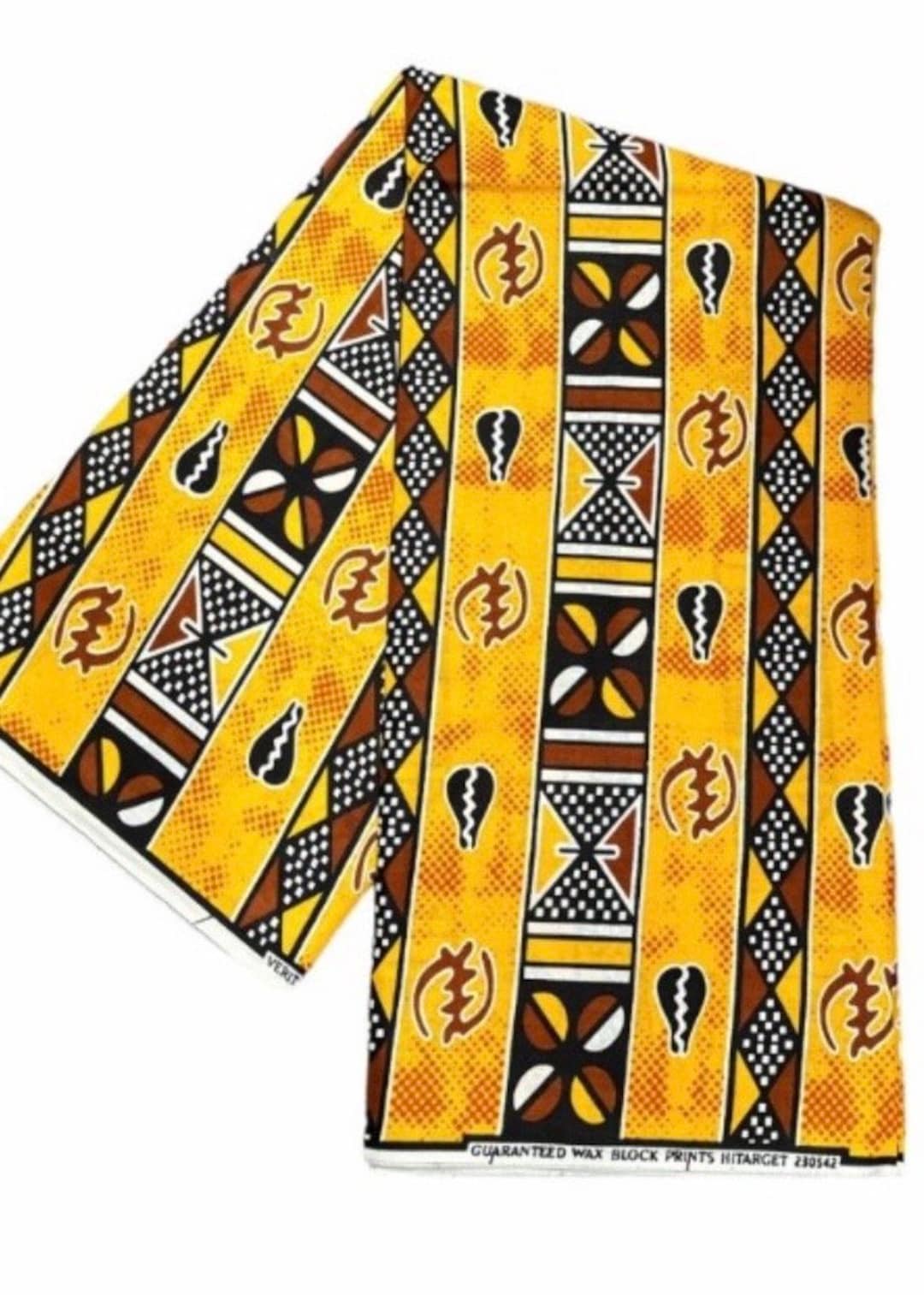 Brown and Yellow African Print Fabric per Yard, African Prints for ...