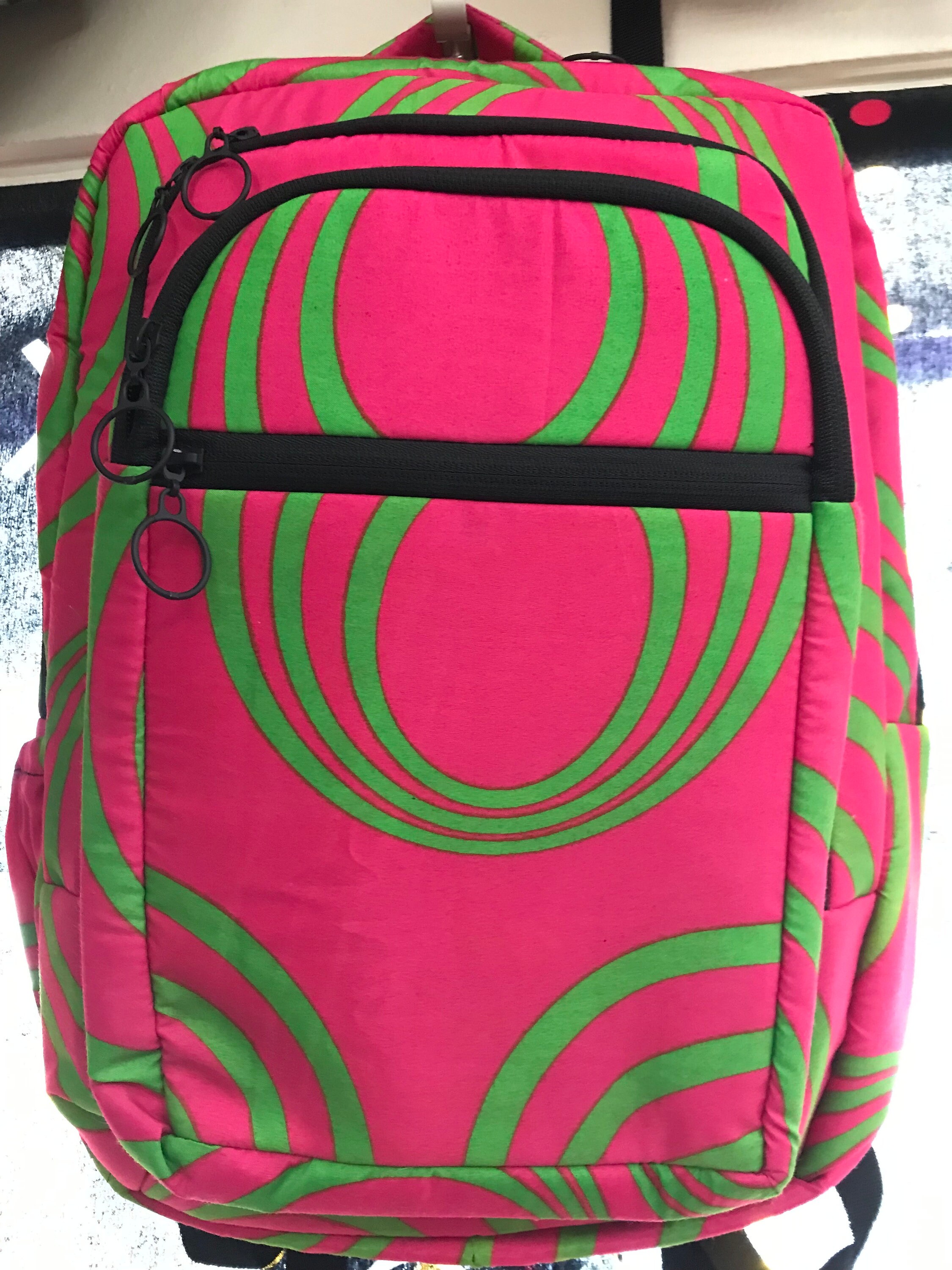 Pink and Green African Back Pack, African Book Bag AKA - Etsy