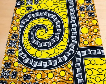 Yellow Print Fabric | Etsy