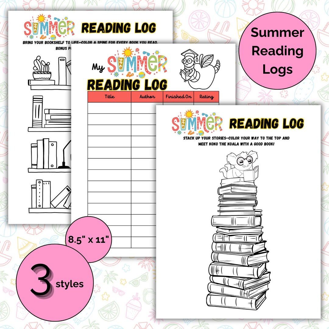 Summer Reading Tracker Printable for Kids | Fun Book Log PDF | Reading ...
