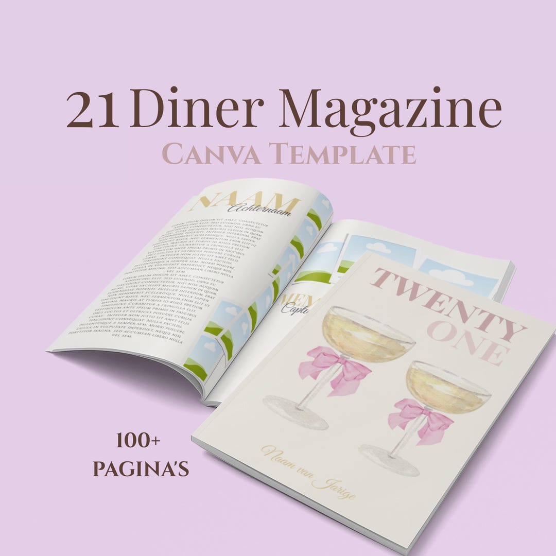 21 Diner Boek • Aanpasbaar Canva Template Sjabloon • 100+ pagina's ...