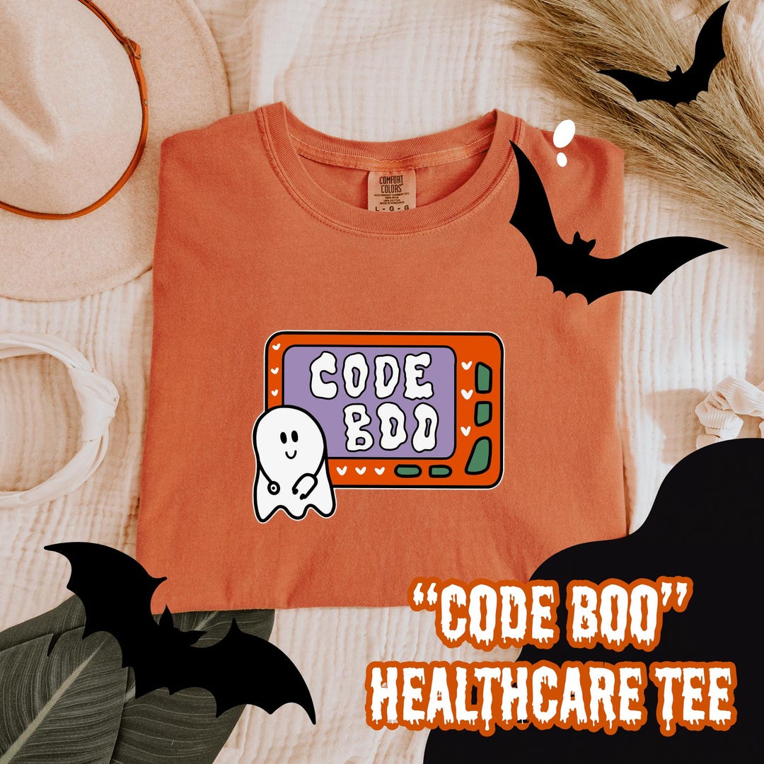 Code Boo Healthcare T-shirt, Halloween Medical Ghost Pager Tee. Nurses ...