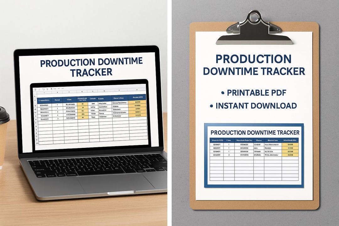 Production Downtime Tracker | Excel & Printable PDF Log - Etsy