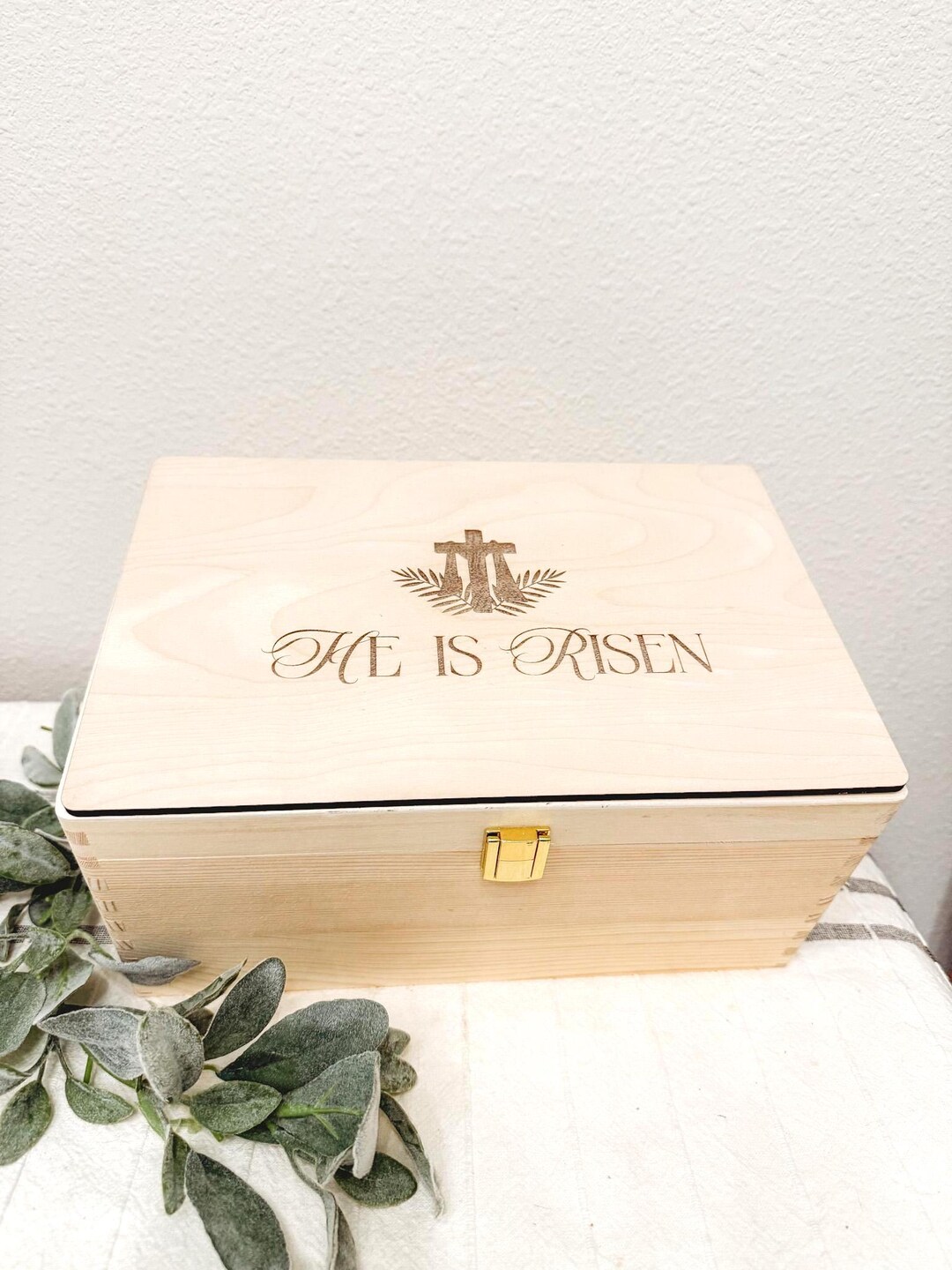 Engraved Easter Gift Crate | Personalized Wooden Gift Box for Easter ...
