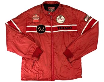 Vintage 1970s 70s 80s Red Texaco Truck Trucker Windbreaker Racing ...