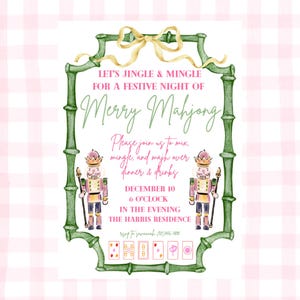 Mahjong Christmas Invitations, Christmas Party Invitations, Custom ...