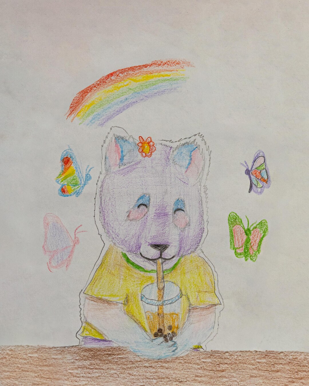 Boba Tea Panda Bear Digital Download – Cute Colored Pencil Art ...