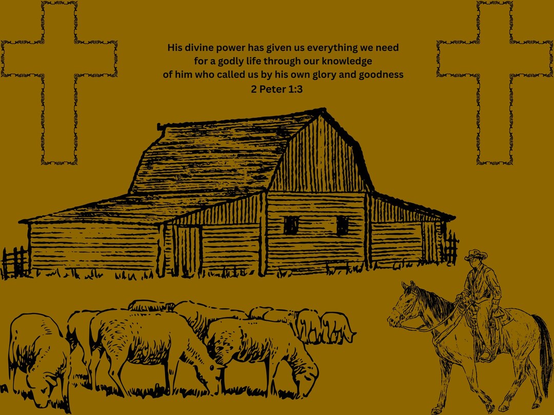 Western Bible Verse Digital Art | Barn, Cowboy & Cows | Rustic ...