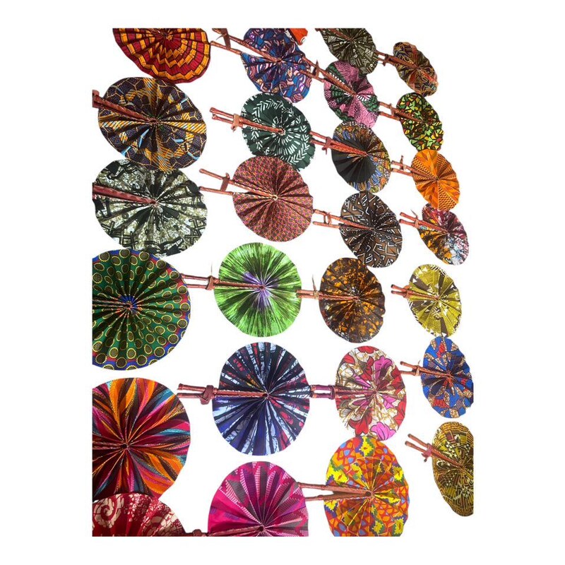 African Hand Fan Ankara Print - Etsy